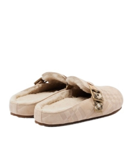 Burberry Shearling-lined Suede Clogs