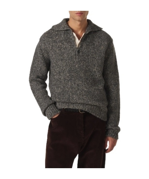 Dolce & Gabbana Solid Color Linen Polo Sweater
