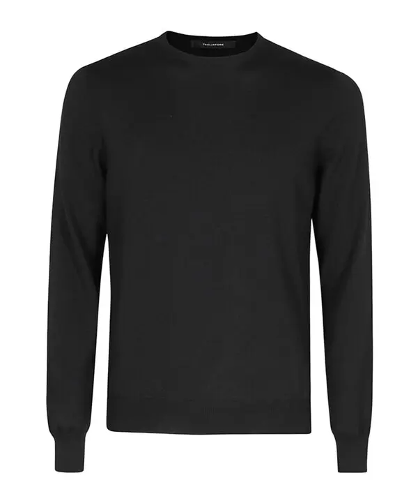 Tagliatore Long-sleeved Knitted Sweater - Black