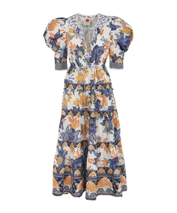 Farm Rio Short Sleeve Dress - Gray