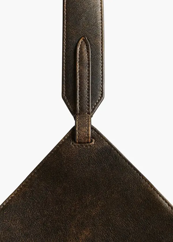 Khaite Mini Lotus Tote In Natural And Black Distressed Leather