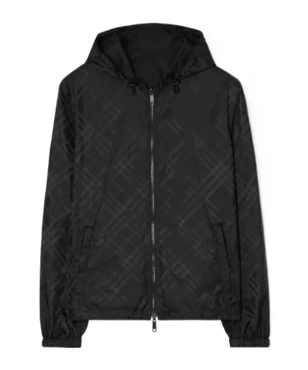 Burberry Reversible Check Newport Hooded Jacket - Black