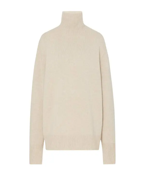 THE ROW Stepny Turtleneck Sweater - Sand Ash