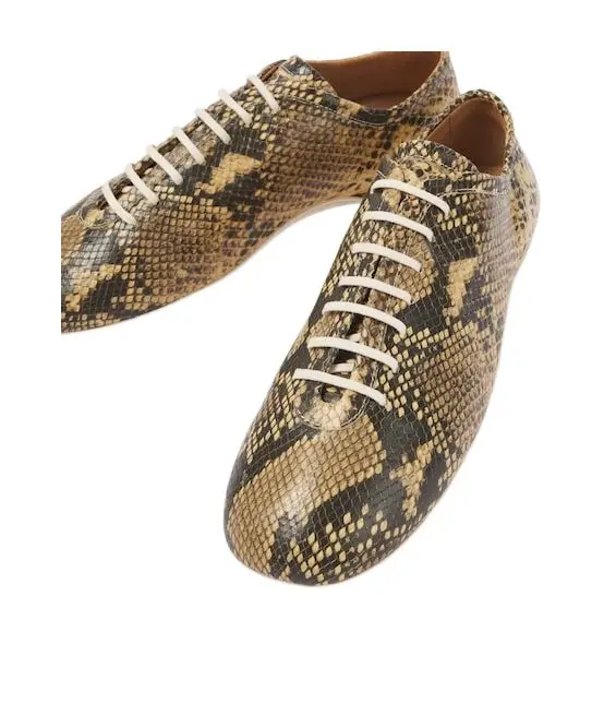 Dries Van Noten Snake-effect Leather Sneakers
