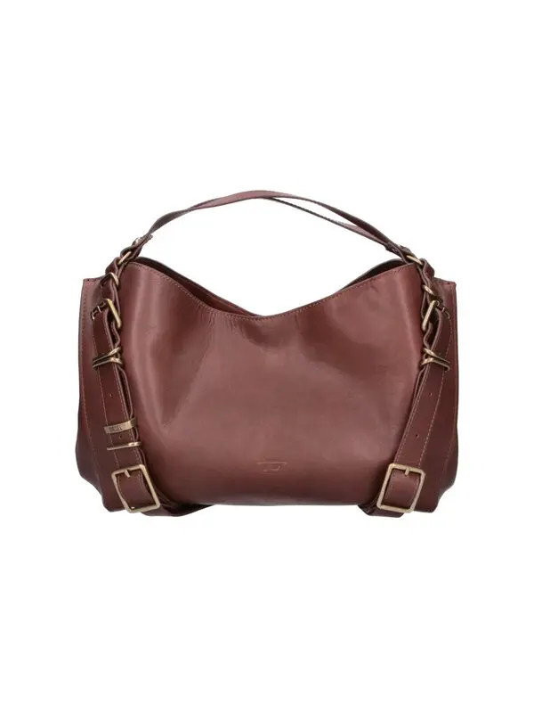 DIESEL® Leather Hobo Shoulder Bag - Brown