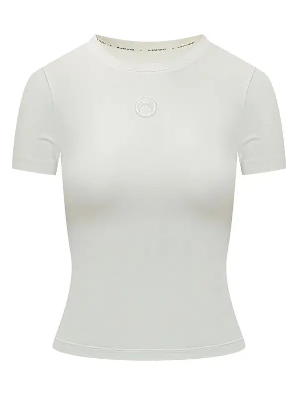 MARINE SERRE Mini Fitted Logo Short Sleeve T-shirt