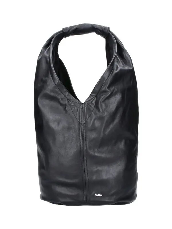 Our Legacy Leather Hobo Tote Bag - Black