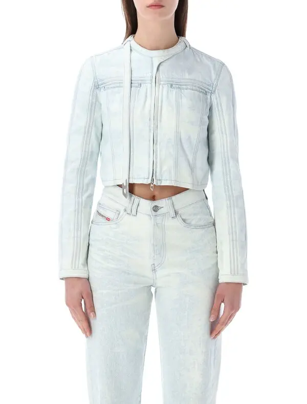 DIESEL® Slim Racer Jacket With Biker Details - Blue