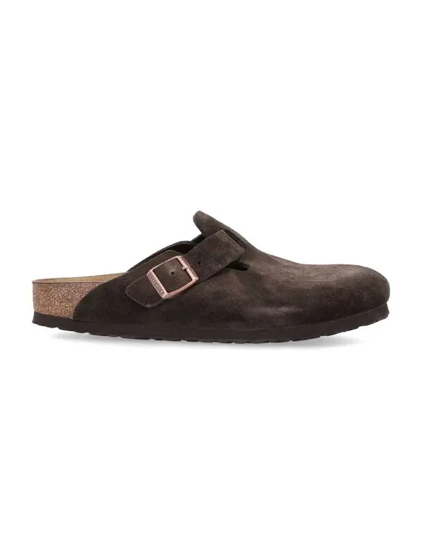 BIRKENSTOCK Boston Suede Mini Sandals With Adjustable Buckle - Mocca