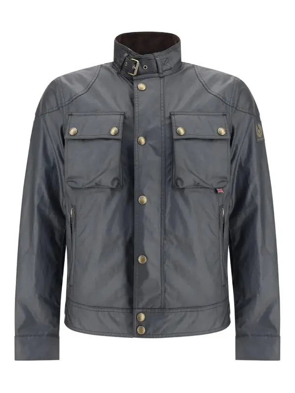 Belstaff Corduroy Jacket With Adjustable Throat Latch, Vents & Antique Brass Hardware - Nero
