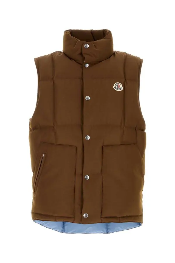 Moncler Brumelune Down Jacket In Chocolate Polyester Blend