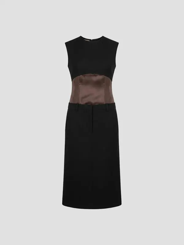 Marni Inspired Virgin Wool Dress - Black