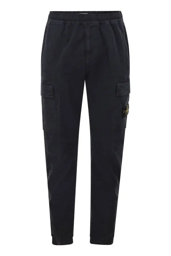 Stone Island Stone-effect Utility Trousers - Navyblue