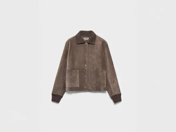JW Anderson Suede Jacket In 100% Split Cow Suede - Mouse Grey