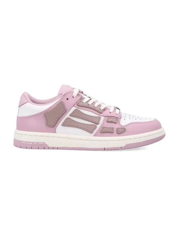 Amiri S Skel Top Low Leather Bone Sculptural Court Sneakers - Rosa