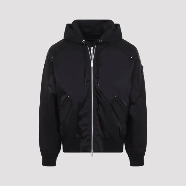 Moose Knuckles Georgie Satin Bomber Jacket With Recycled Nylon - Black