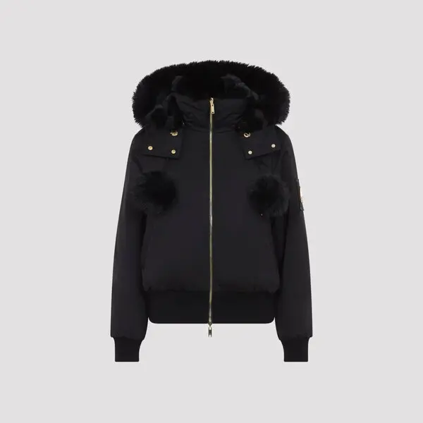 Moose Knuckles Luxury Satin Bomber Down Jacket