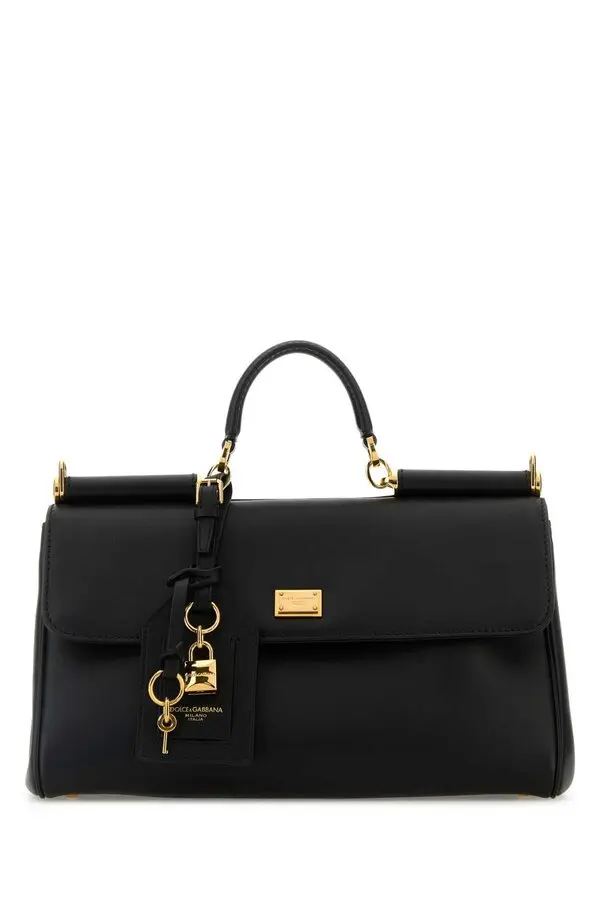 Dolce & Gabbana Sicily Calf Leather Shoulder Handbag With Golden Hardware