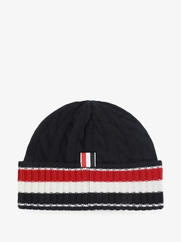 Thom Browne Cable & Rib Beanie In 100% Virgin Wool