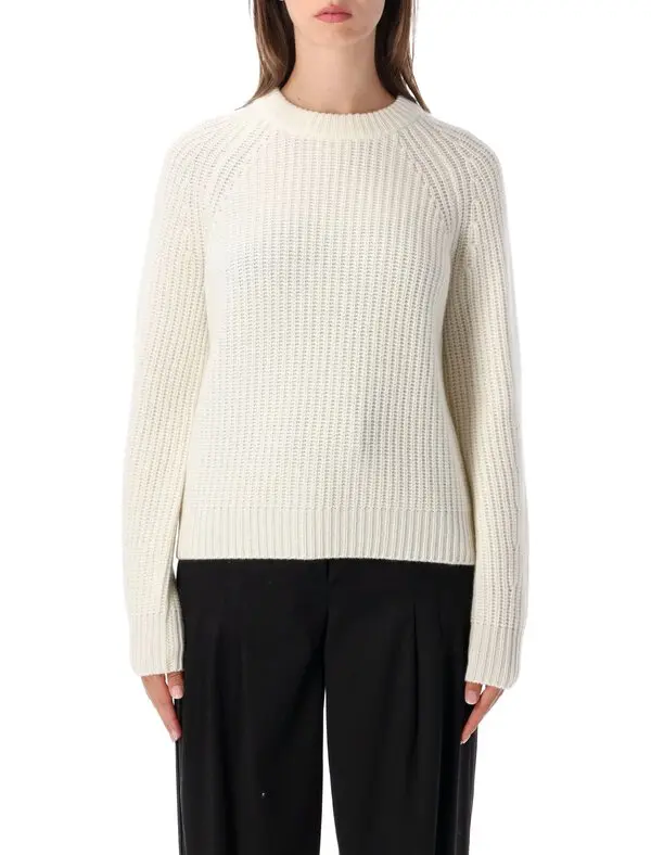 LISA YANG Ribbed Cashmere Crewneck Sweater - Bianco