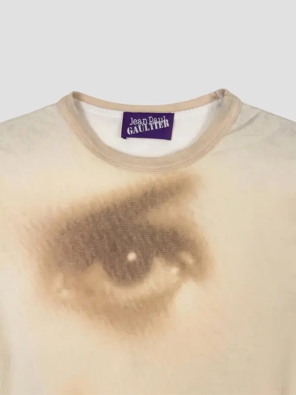 JEAN PAUL GAULTIER Mini Baby Tee Printed Face - Beige