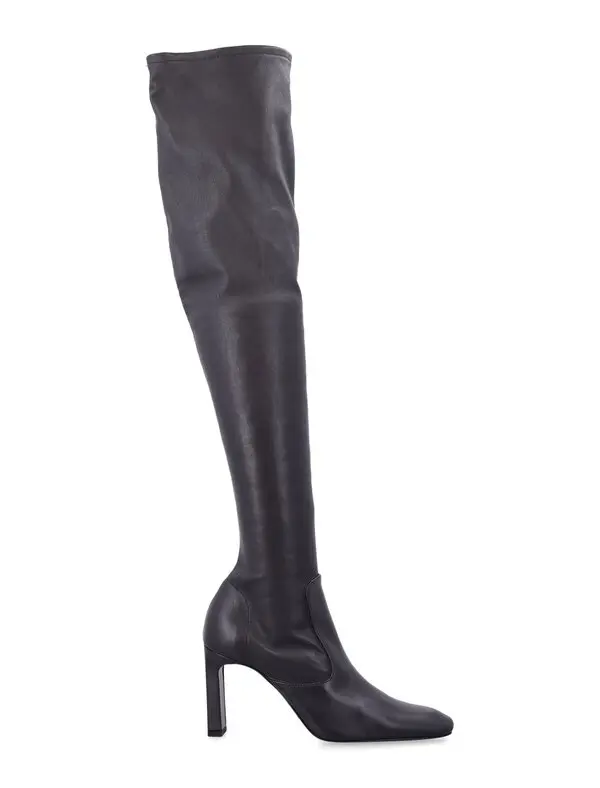 TOTEME Stretch Nappa Leather Over-the-knee Boots With Set-back Bar Heel - Bark