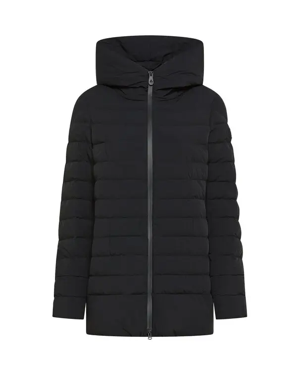 Peuterey Hooded Long Puffer Coat - Nero