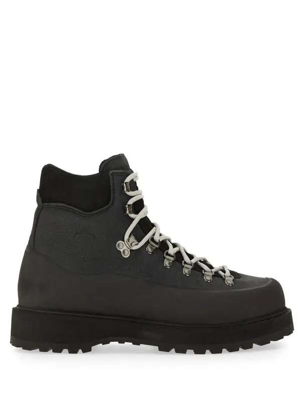 Diemme Rugged Leather Ankle Boots - Black