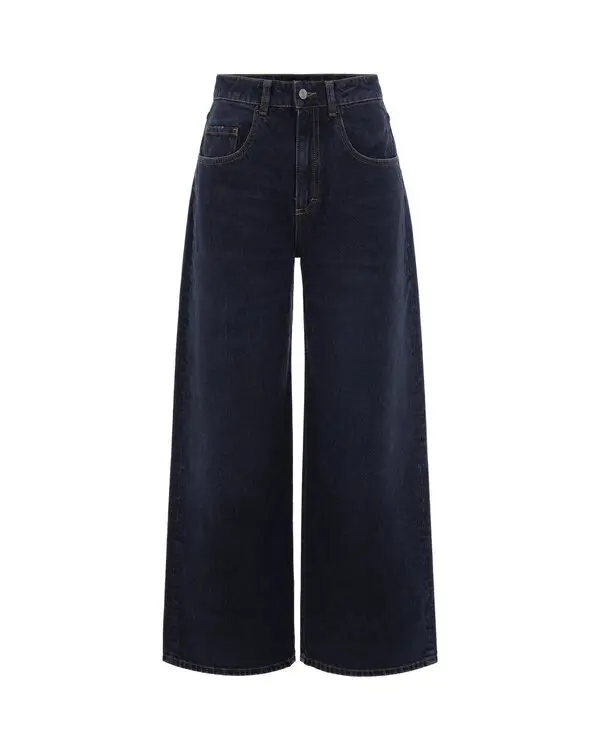 ICON DENIM LOS ANGELES High-waist Wide-leg Jeans - Noir