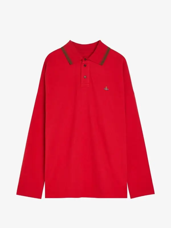 VIVIENNE WESTWOOD Oversized Long-sleeve Polo Shirt - Red