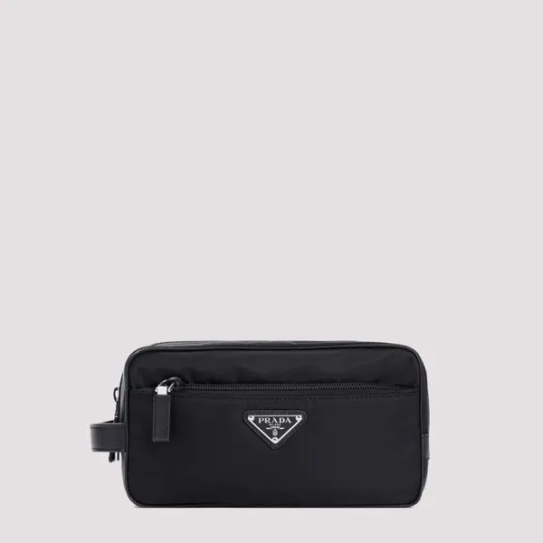 Prada Small Nylon Pouch Handbag - Black