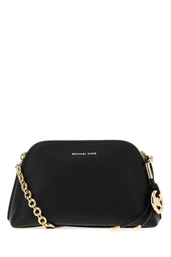 Michael Kors Small Dome Chain Crossbody Bag In 100% Cow Leather - Black
