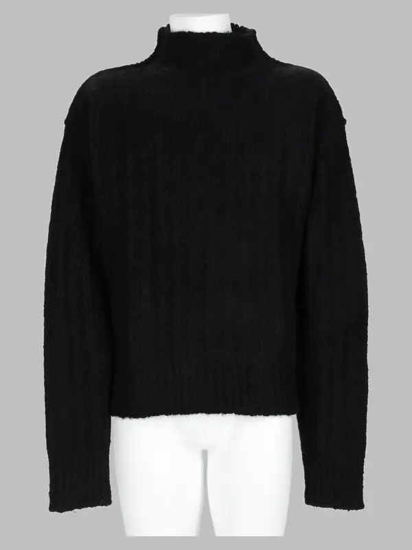 Rick Owens Ribbed Sweatshirt Sweater - Black