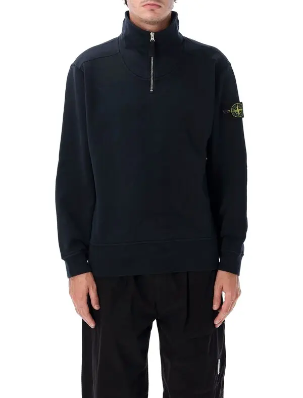 Stone Island Half-zip Mock Neck Sweatshirt - Blu