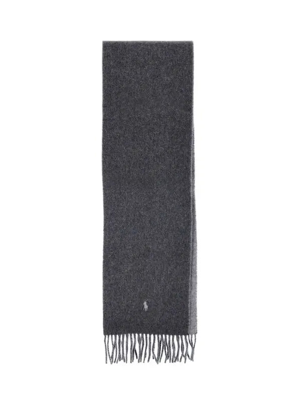 Polo Ralph Lauren Fringed Wool-blend Scarf - Grey