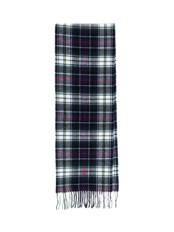 Polo Ralph Lauren Plaid Wool Scarf With Fringe