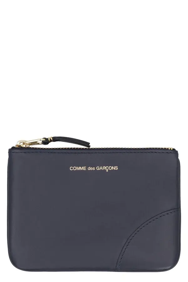 Comme Des Garçons Mini Small Leather Flat Pouch Handbag - Blue