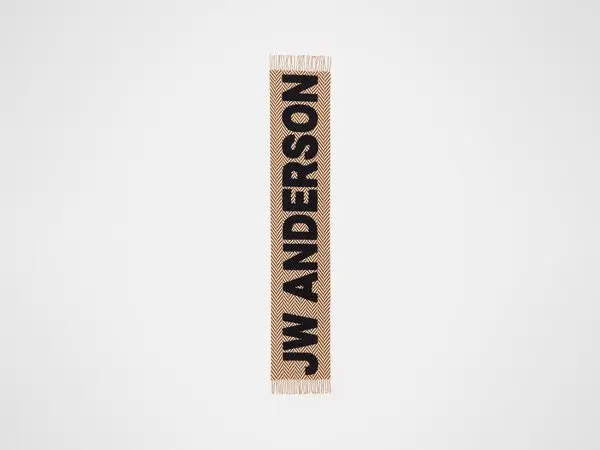 JW Anderson Logo Scarf - Brown/white