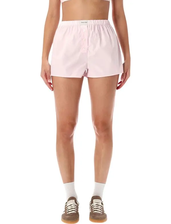 Sporty & Rich Button-front Cotton Shorts
