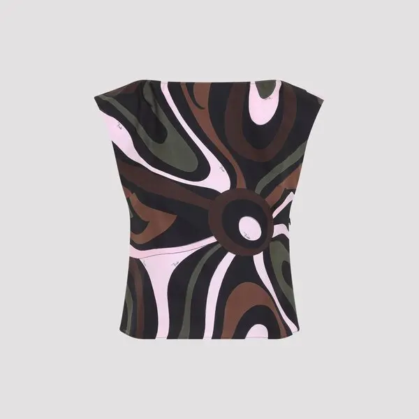 Emilio Pucci Printed Silk Sleeveless Top - Multicolour