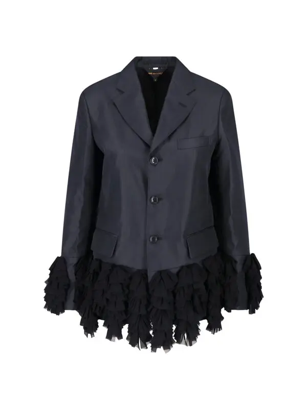 Comme Des Garçons Ruffle Hem Tailored Blazer