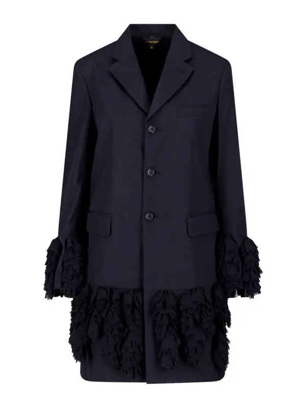 Comme Des Garçons Ruffled Hem Tailored Blazer Jacket