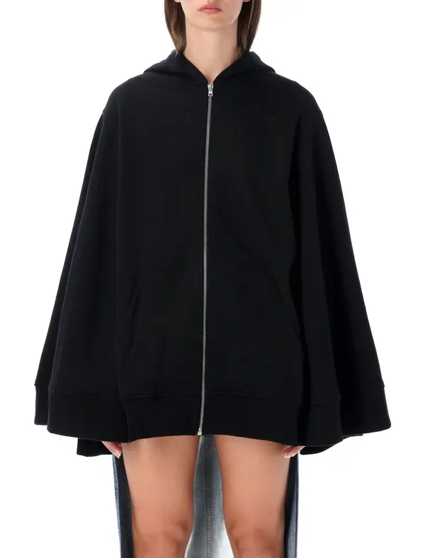 7 For All Mankind Oversized Zip Front Hooded Cape Jacket