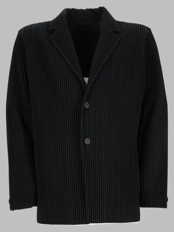 Issey Miyake Pleated Polyester Jacket - Black
