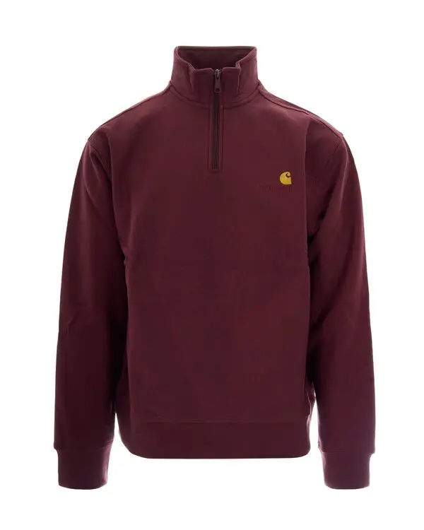 Carhartt Work In Progress Quarter-zip Mock Neck Sweatshirt - Amarone