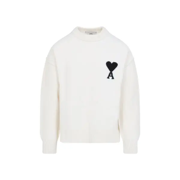 AMI Paris Crewneck Sweater With Contrasted Detail