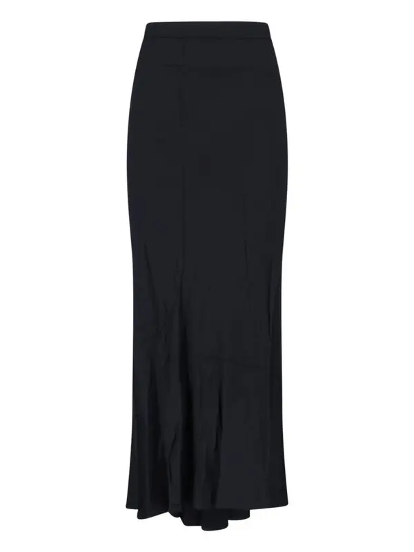 Junya Watanabe Asymmetrical Wool Maxi Skirt - Black