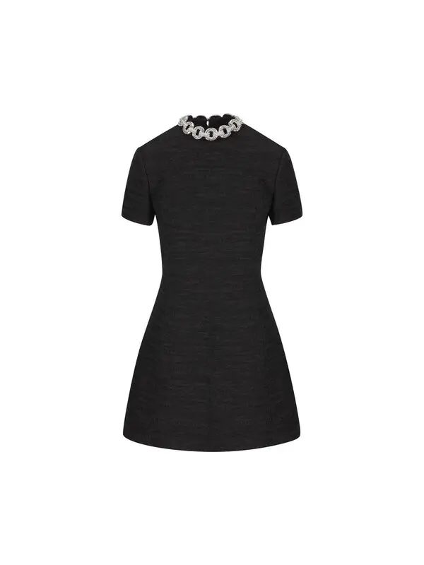 Valentino Garavani Embroidered Mini Dress - Nero/silver