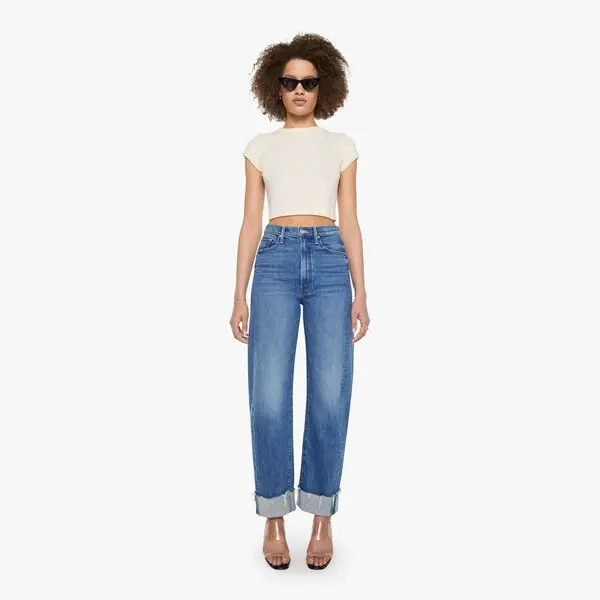 MOTHER The Half-pipe Flood Cuff Fray Get Two Birds Stoned Jeans