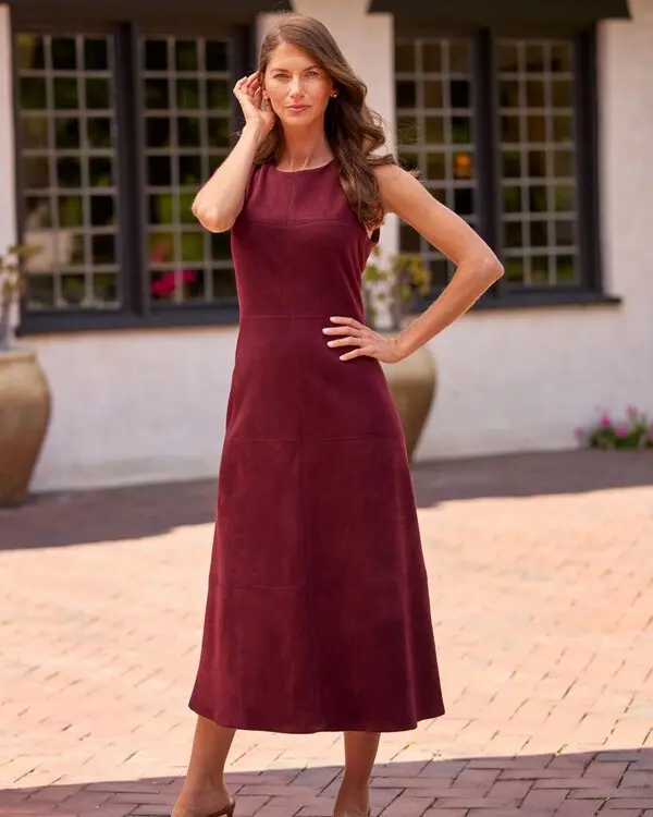 Jude Connally Blake Dress Faux Suede - Merlot